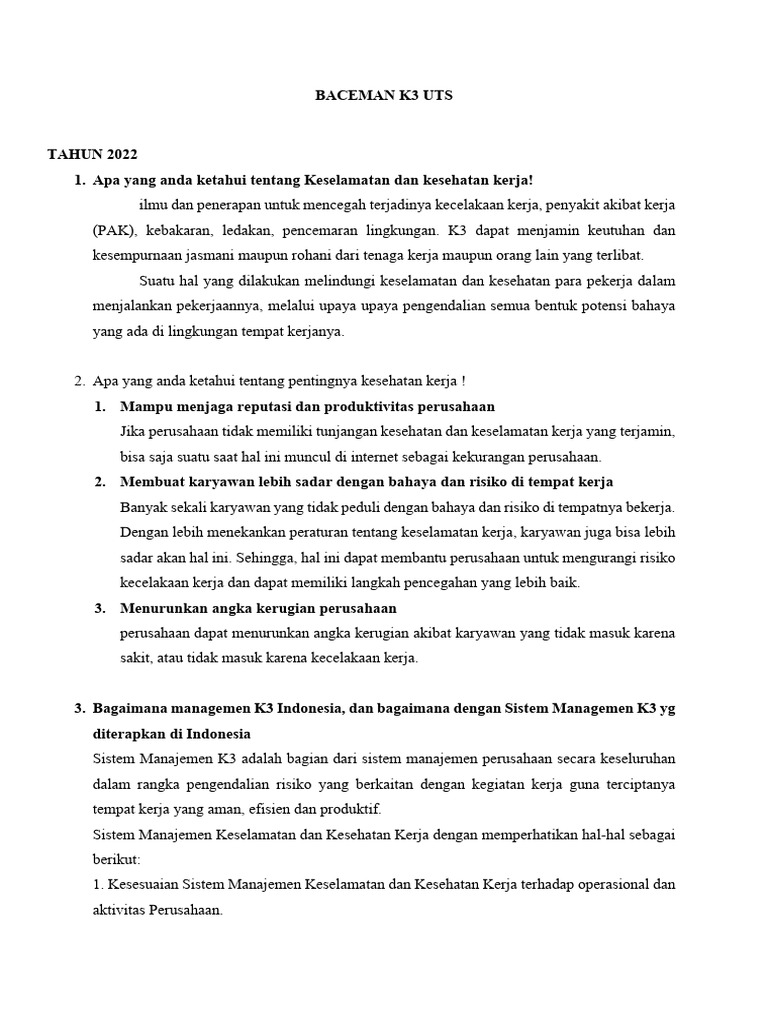 Baceman K3 Uts | PDF