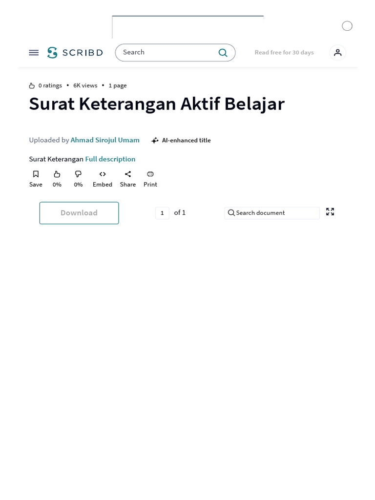 Surat Keterangan Aktif Belajar - PDF | PDF | Scribd | World Wide Web