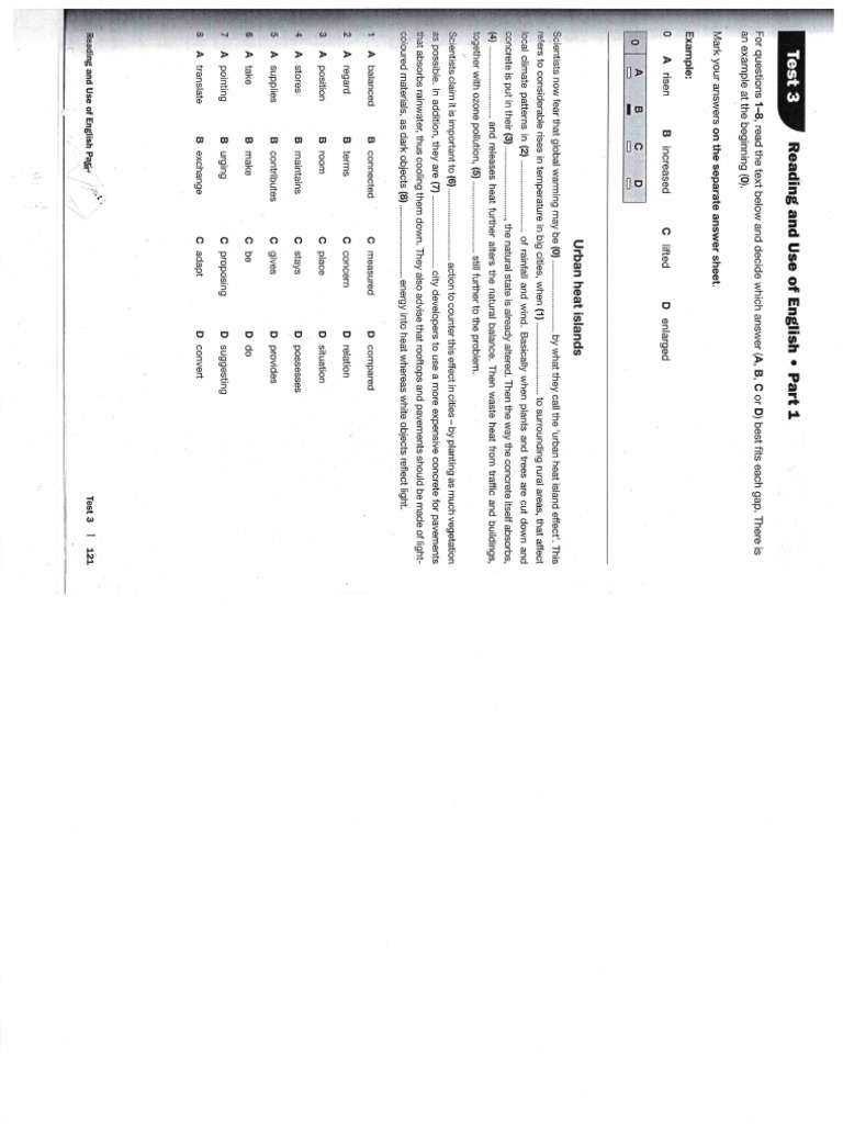 Trainer 1 Test 3 - Reading and Use of English | PDF