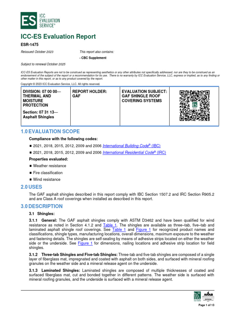 ESR-1475-2023 | Download Free PDF | Roof | Building Engineering