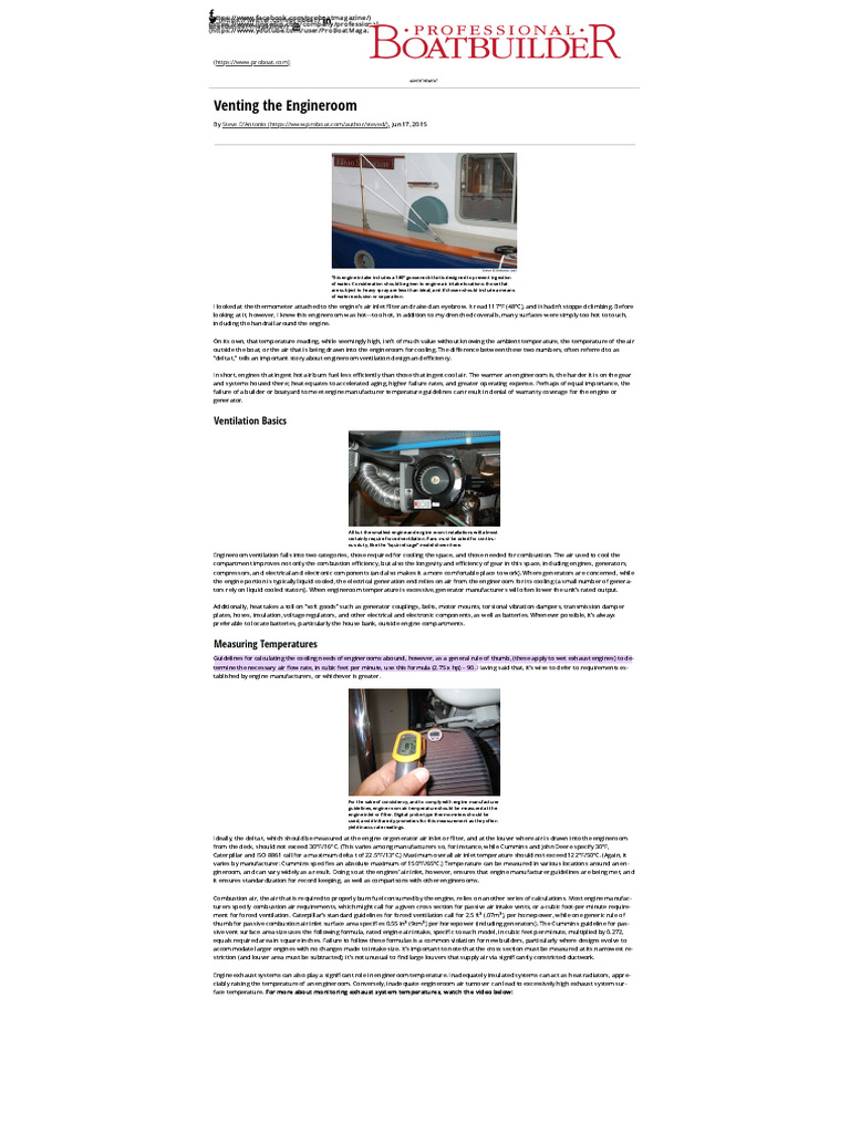 Venting The Engineroom - Professional BoatBuilder Magazine | PDF | Duct (Flow) | Engines