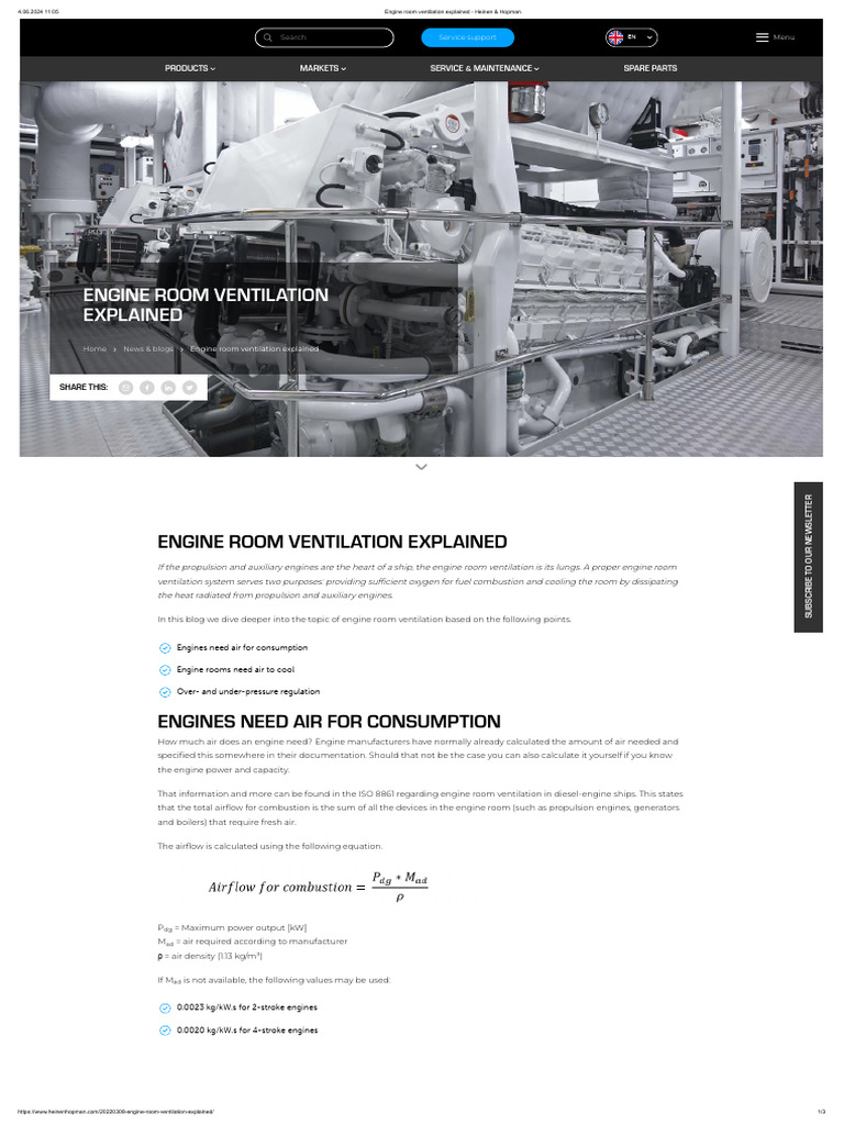 Engine Room Ventilation Explained - Heinen & Hopman | PDF | Engines ...