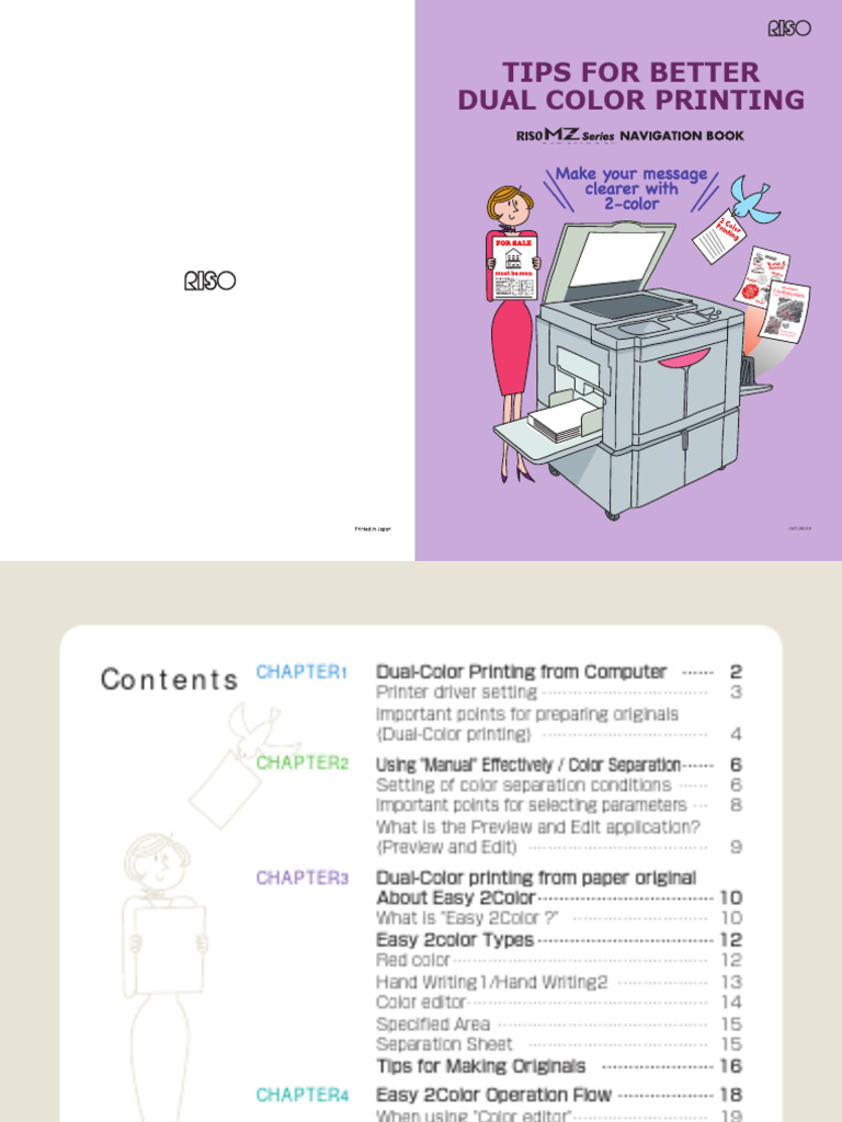 RISO Dual Color Printing | PDF | Image Scanner | Printer (Computing)