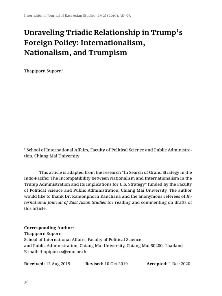 Unraveling Triadic Relationship in Trump | PDF | Populism | Grand Strategy