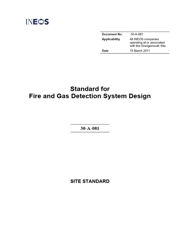 Standard For Fire and Gas Detection System Design: Document No ...