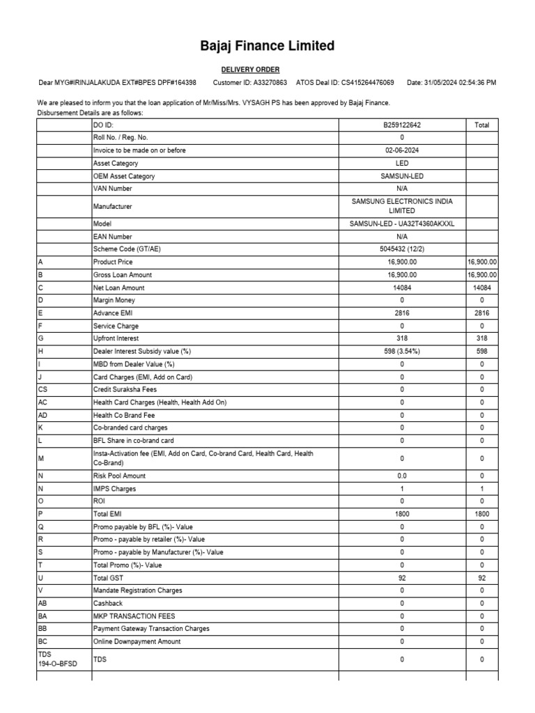 Loan Approval & Disbursement Notice | PDF | Money | Service Industries