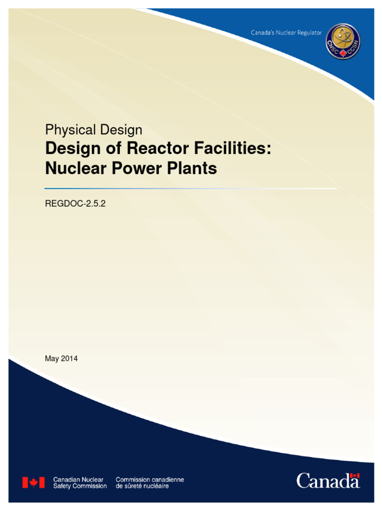 REGDOC 2 5 2 Design of Reactor Facilities Nuclear Power Plants Eng | PDF | Nuclear Power Plant ...