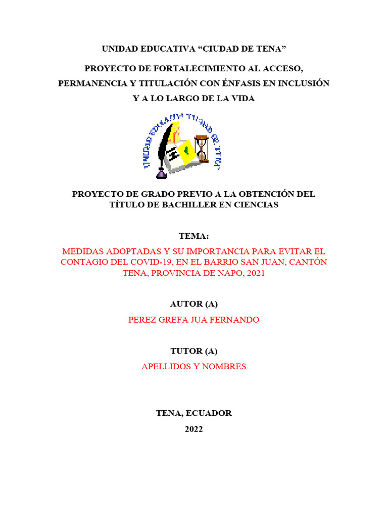 Estructura Proyecto de Grado | PDF