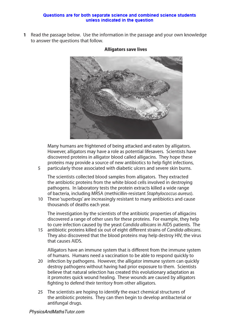 Variety of Living Organisms QP | PDF | Pancreas | Insulin