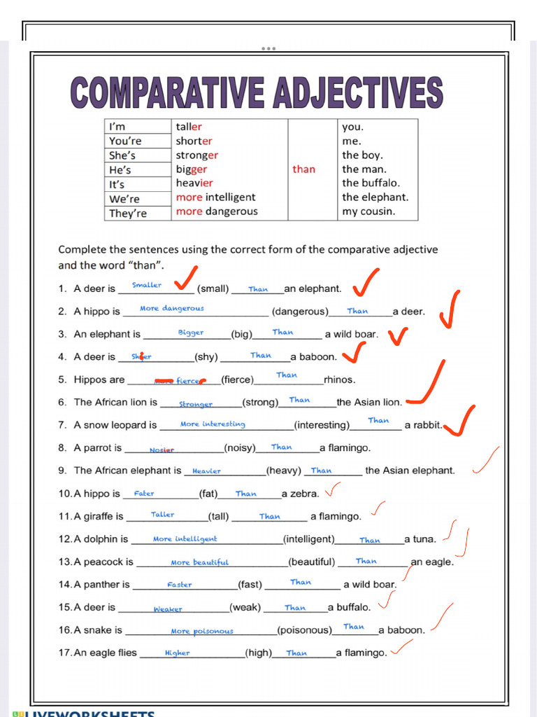 Comparatives Exercise | PDF | Self-Improvement
