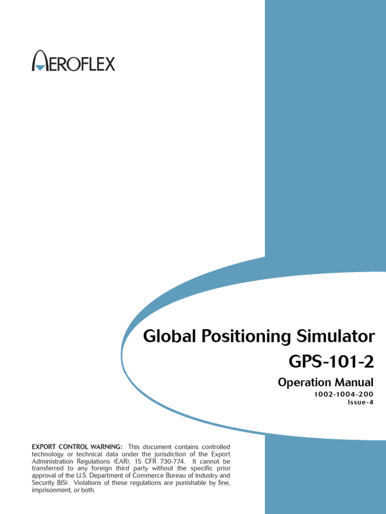 Gps 101 Gps Satellite Simulator Operation Manual Discontinued Manuals ...