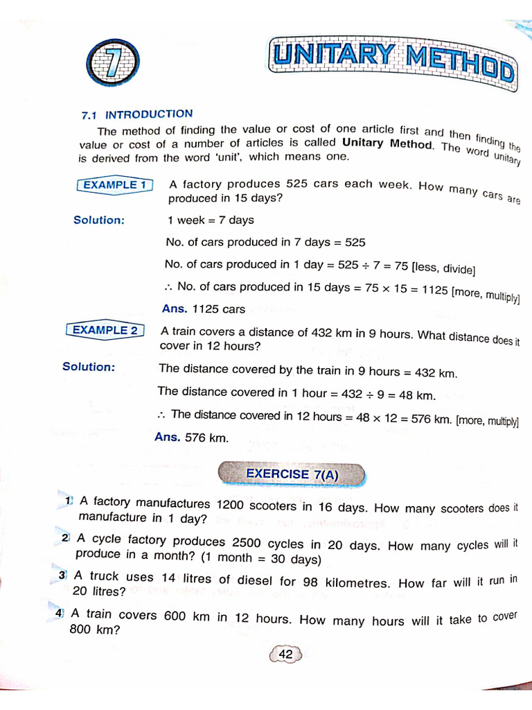 Unitary Method - Vedika | PDF