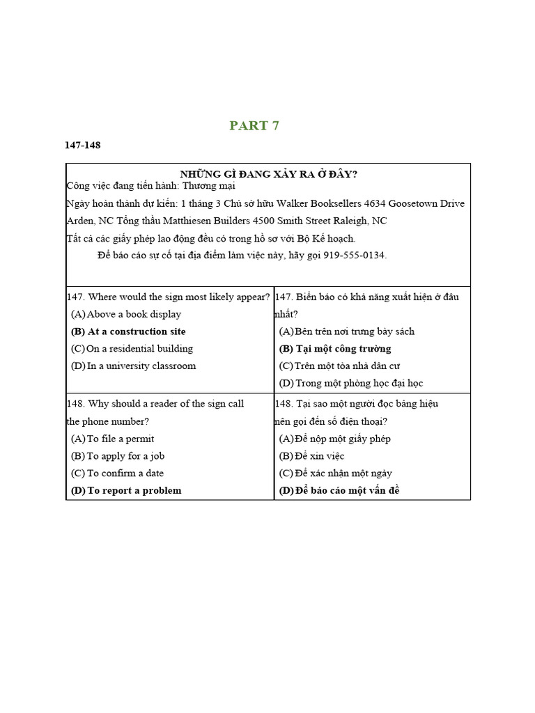 B41 Toeic Đáp Án | PDF