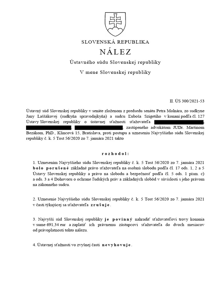 II. ÚS 300 - 2021-Marian-Kucerka | PDF
