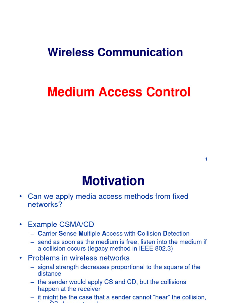 Wireless Communication: Medium Access Control | PDF | Channel Access Method | Cellular Network
