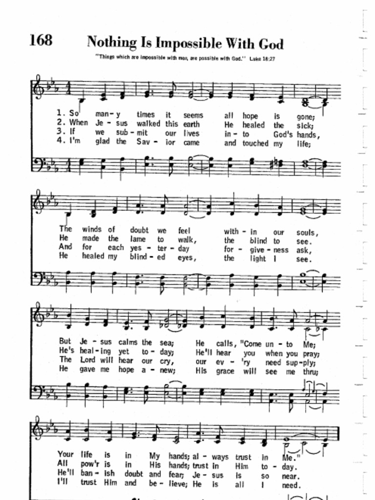 Nothing Is Impossible With God - Music | PDF