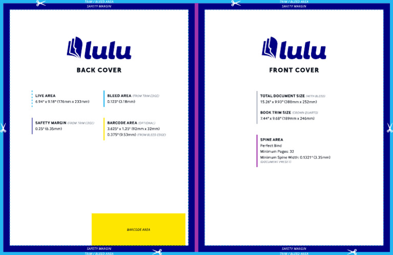 Lulu Crown Quarto Paperback Template | PDF