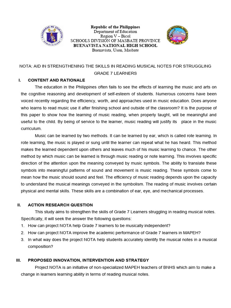 SPA AND MAPEH ACTION RESEARCH PAPER | PDF | Learning | Learning Styles