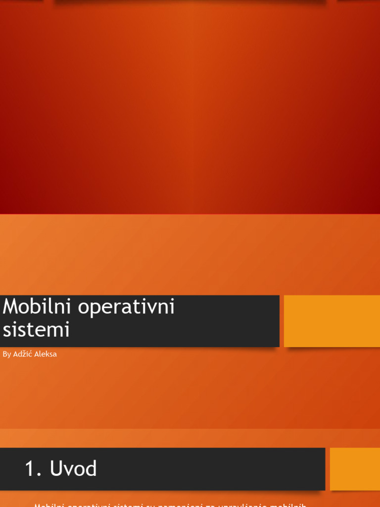 Mobilni Operativni Sistemi | PDF