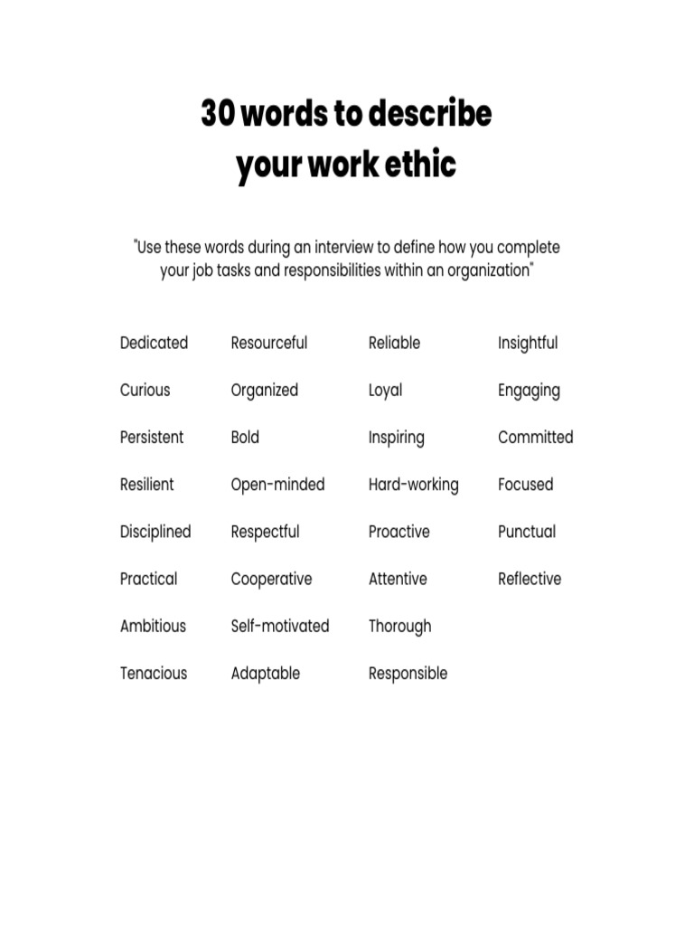 Positive Words to Describe Yourself During Interview 1685189696 | PDF ...