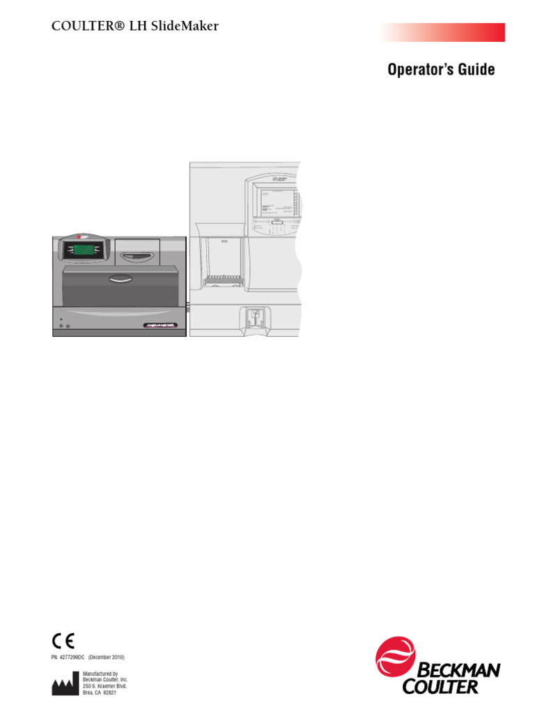 Operator's Guide - Coulter LH SlideMaker | PDF | Technology & Engineering
