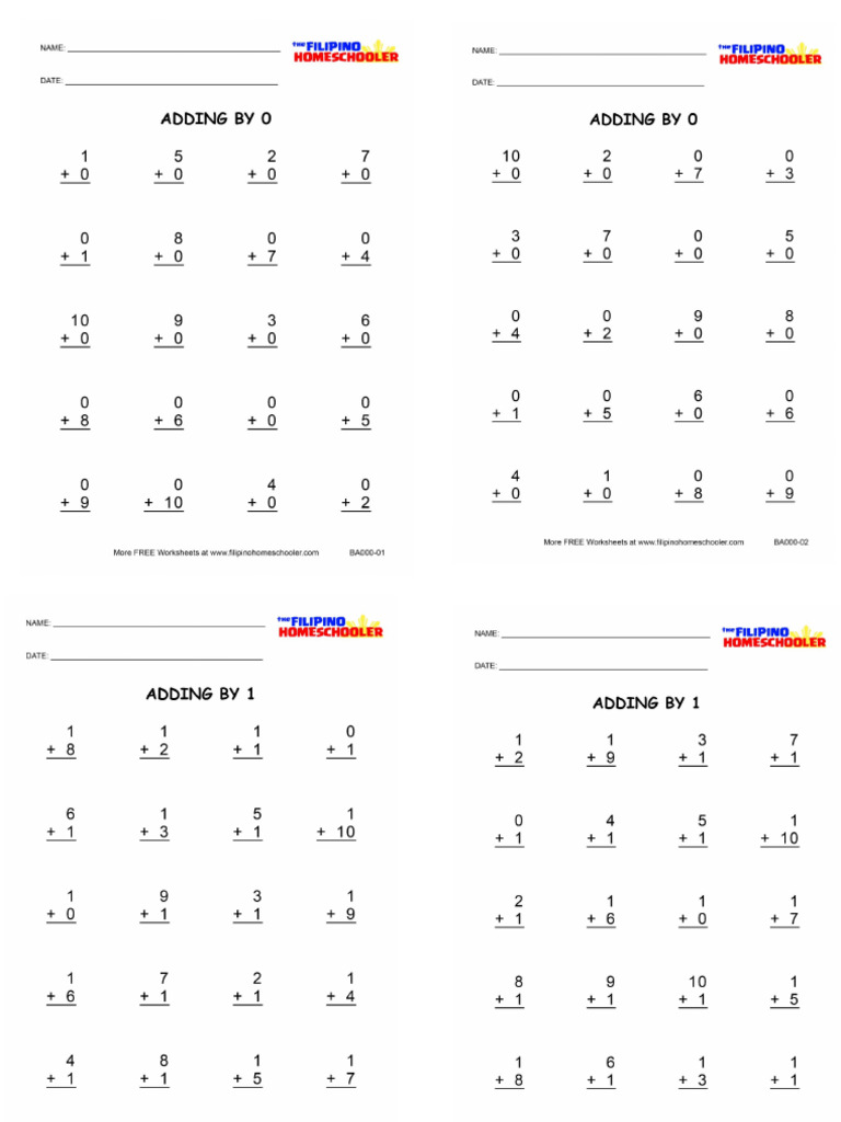 Addition Ws 1-10 | PDF