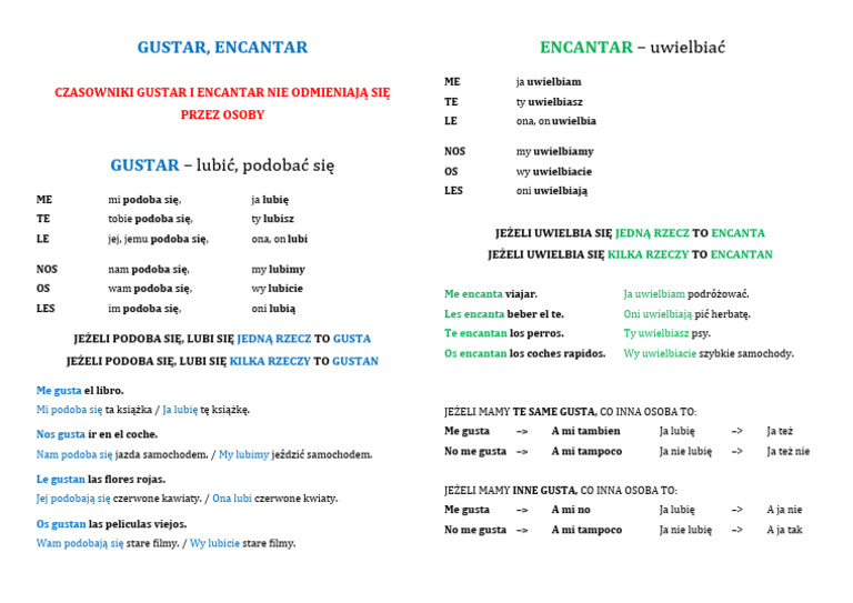 Gustar, Encantar | PDF