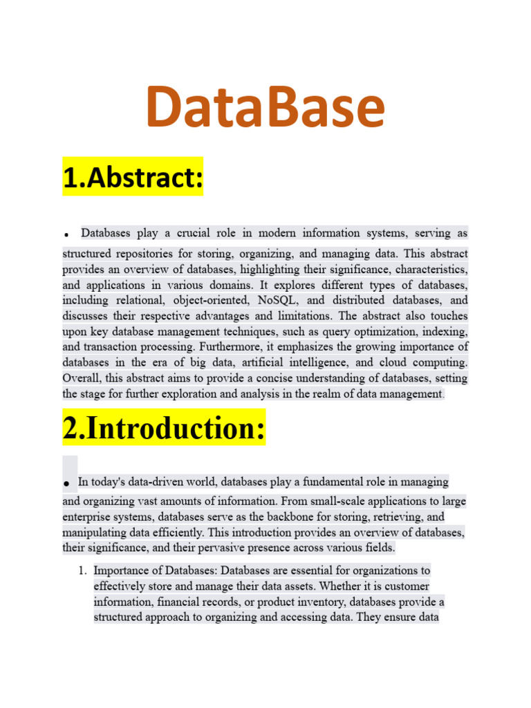 Overview of Database Types & Uses | PDF | Databases | No Sql