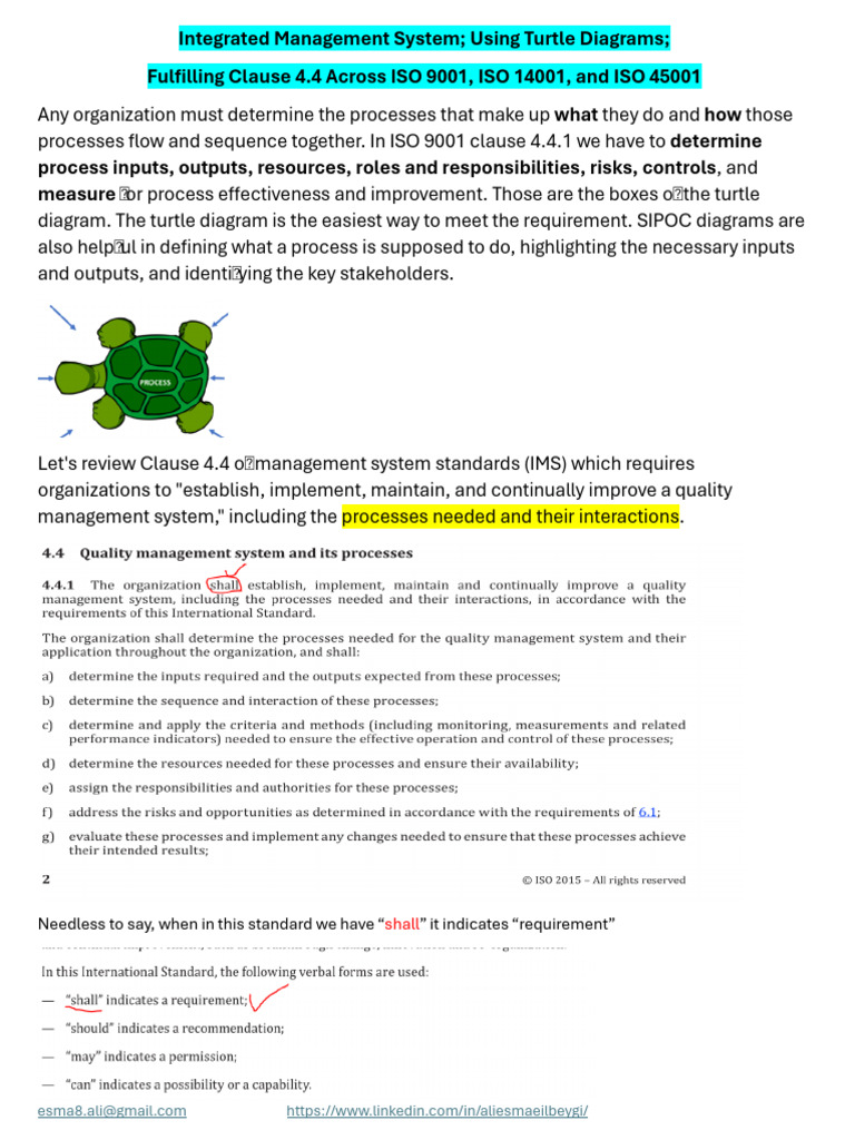 ISO Clause 4.4: Turtle Diagram Guide | PDF | Welding | Construction