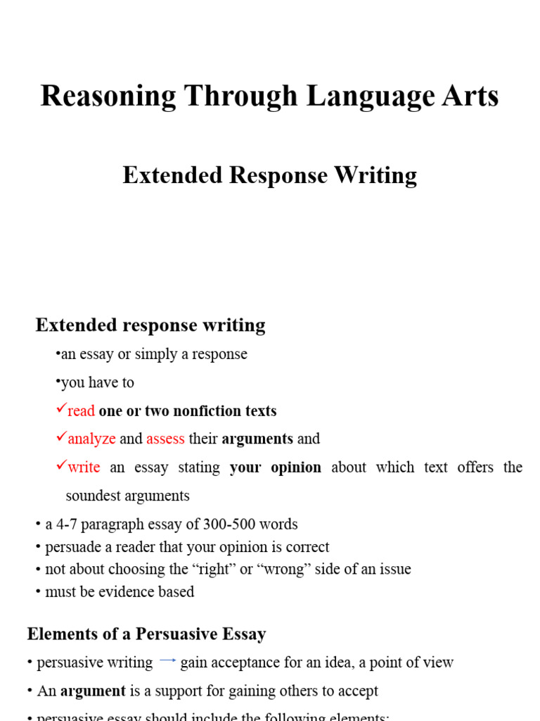 Extended Response Writing Guide | PDF