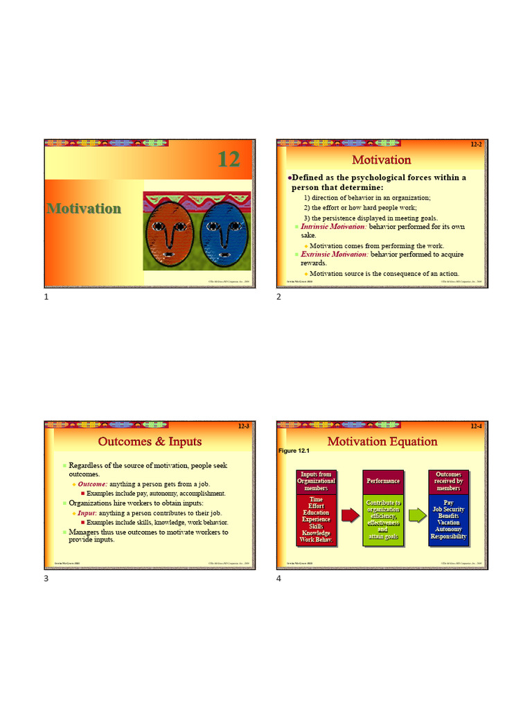 Chapter 12 - Motivation (Compatibility Mode) | PDF | Cost Of Living | Motivational