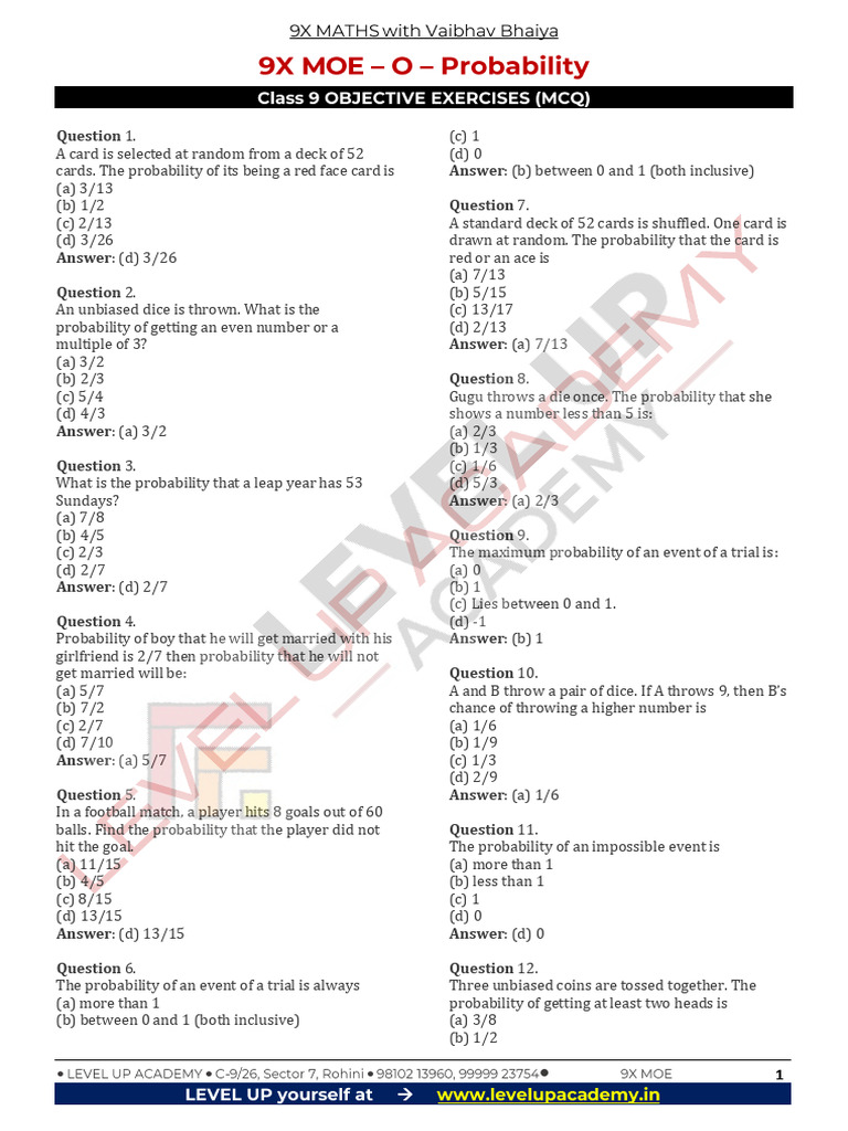 - Probabilty (Sol) | PDF | Odds | Probability