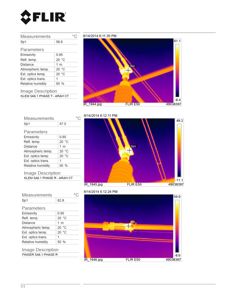 Thermal Imaging Data for KLEM 5A6.1 | PDF