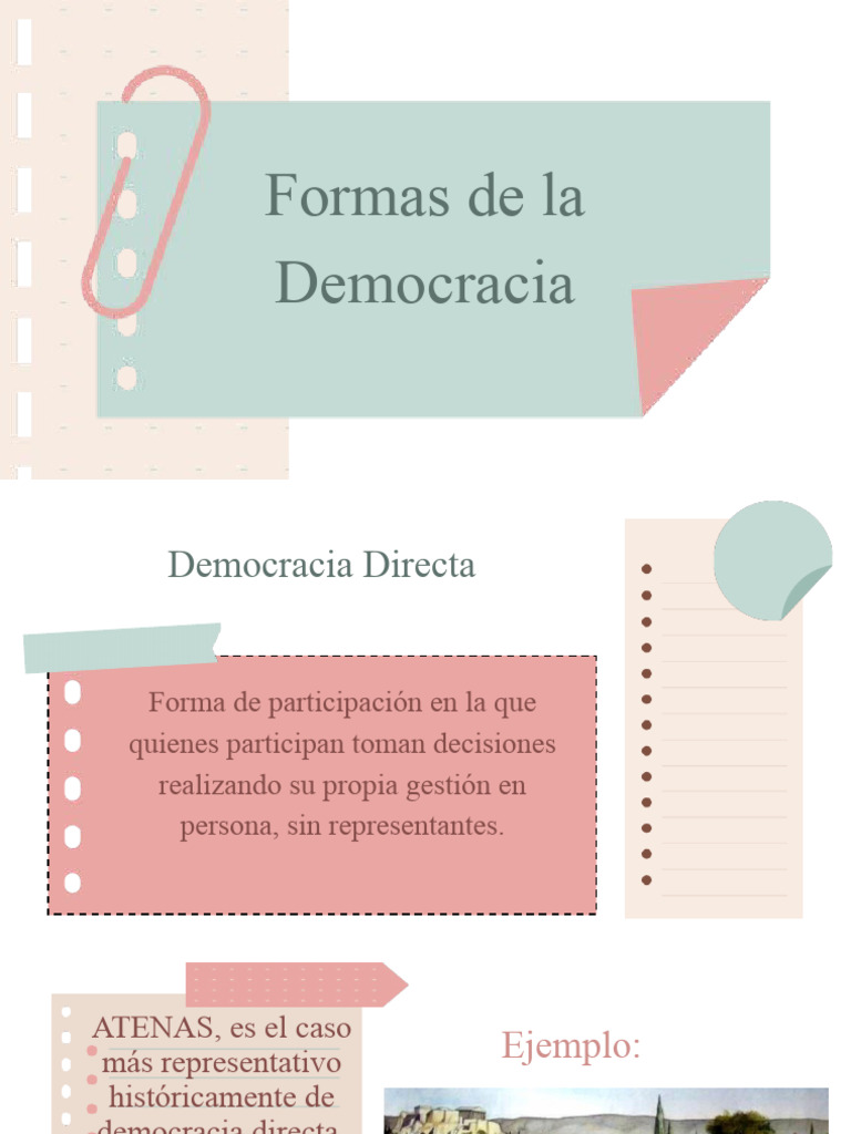 Tipos de Democracia: Directa, Indirecta y Mixta | PDF