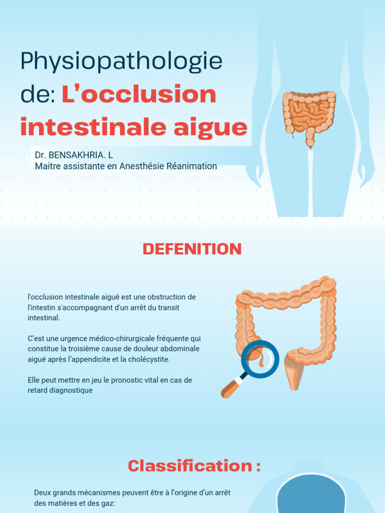 Physiopathologie de l'occlusion intestinale | PDF | Tractus gastro ...