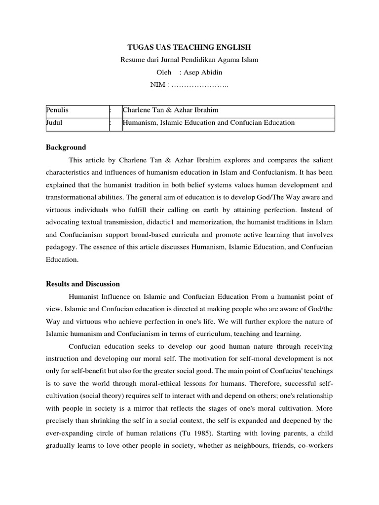 Tugas Uas Teaching English 2023 | PDF | Confucianism | Liberal Arts Education
