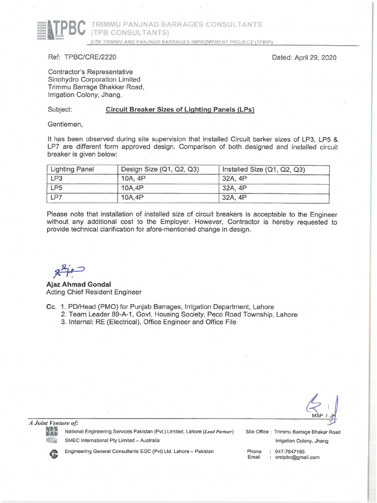 2220-Circuit Breaker Sizes of Lighting Panels (LPS) | PDF