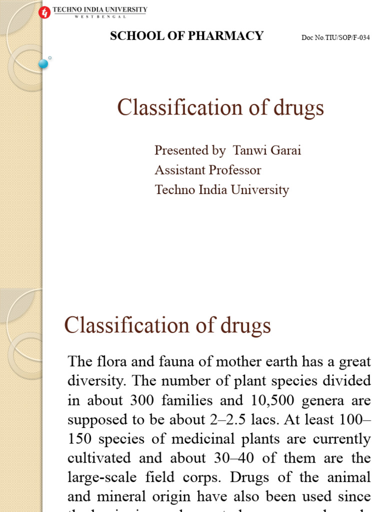 Classification of Drugs (Autosaved) | PDF | Taxonomy (Biology) | Drugs
