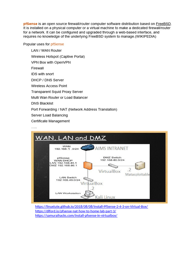 PFsense | PDF | Computer Network | Ip Address