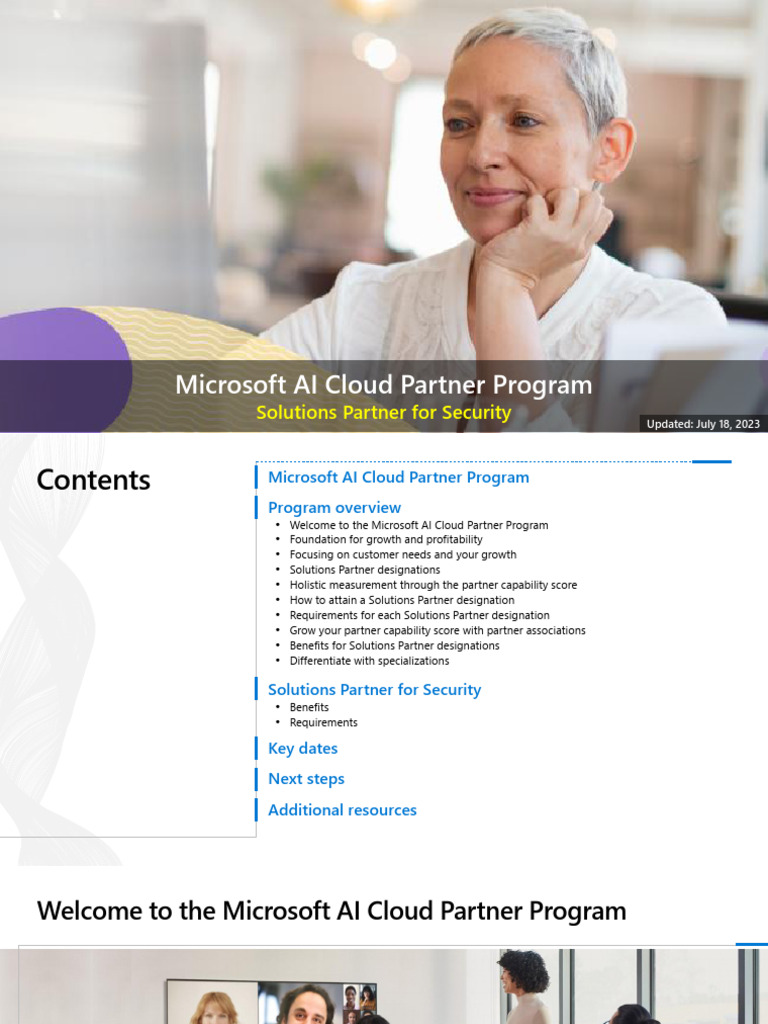 Solutions Partner For Security Walking Deck | PDF | Microsoft Azure | Cloud Computing