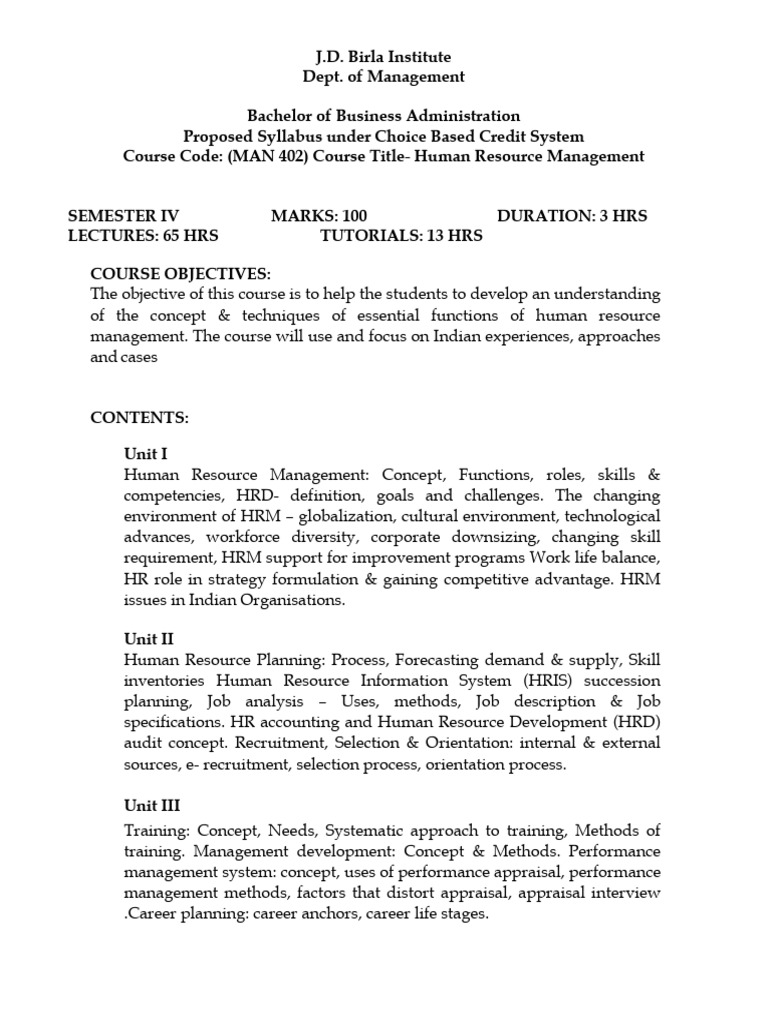 402 Syllabus | PDF | Human Resource Management | Industrial Organization