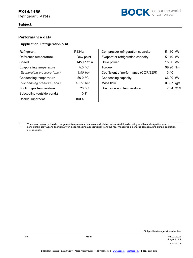 Bock FX14-1166 Compressor Aberto Ficha Tecnica Catalogo Datasheet | PDF ...
