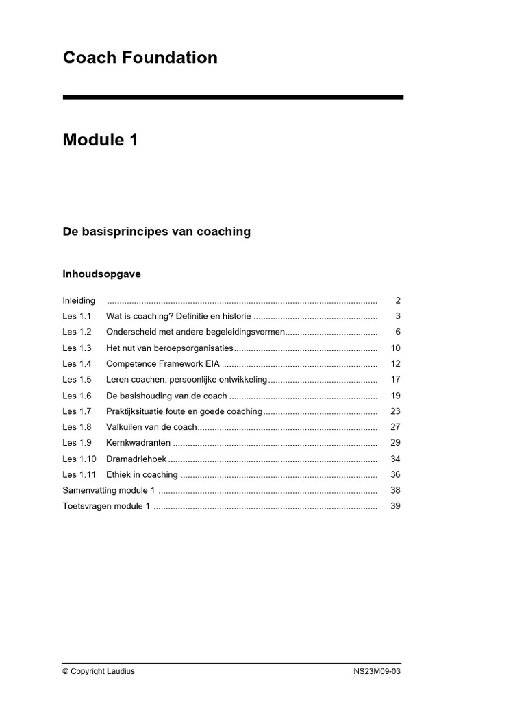 Module 1 Coach Foundation | PDF