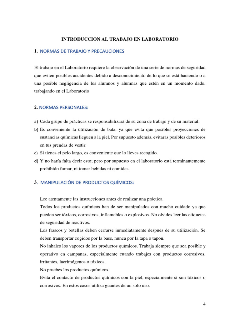 Guia de Practica N°1 | PDF | Laboratorios | Quemar