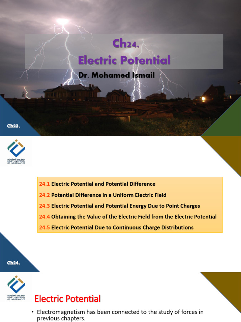 CH 24 Electric Potential | Download Free PDF | Electronvolt | Voltage