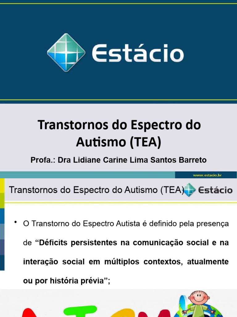 Transtornos do Espectro Autista: Causas e Tipos | PDF | Espectro do ...