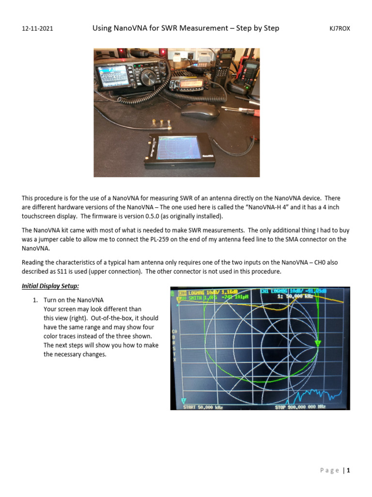 NanoVNA SWR Measurement Guide | PDF | Hertz | Usb