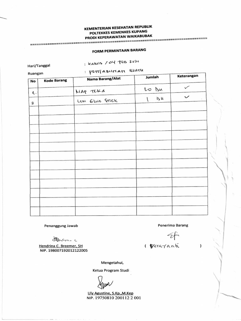 Nursing Equipment Request Form | PDF