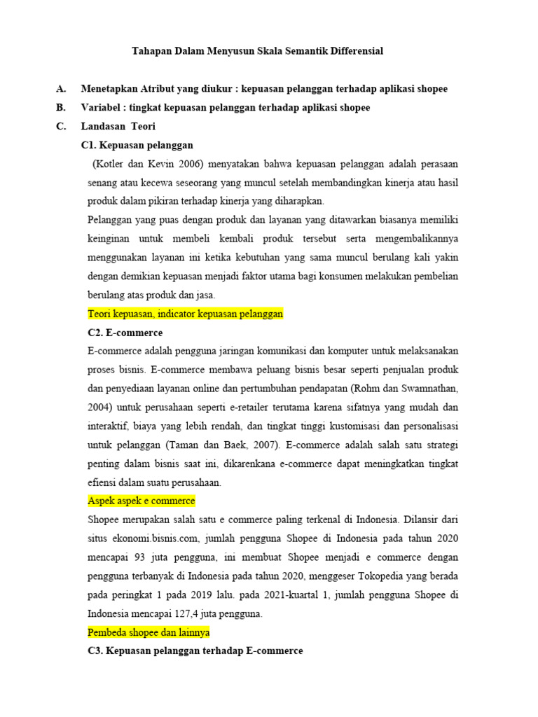 Contoh Skala Semantik | PDF