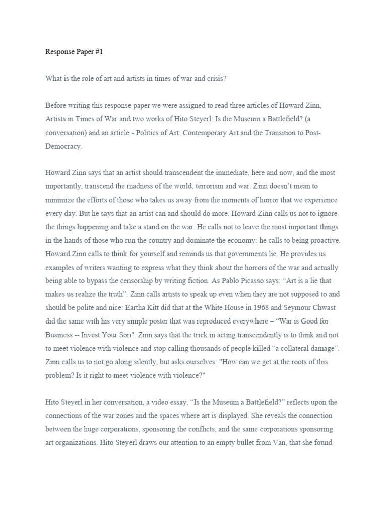 Response Paper #1 - CAM 511 | PDF